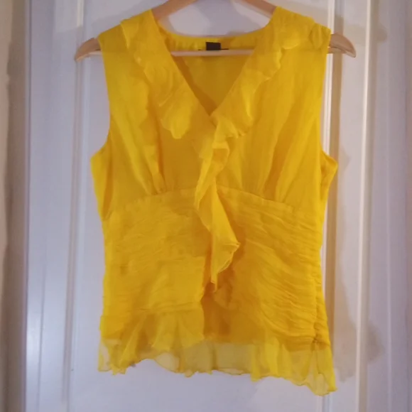 Neon Yellow Chiffon Blouse